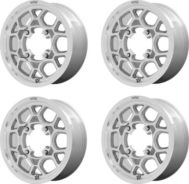 Set 4 KMC Powersports KS133 Mesa Lite 15x6 4x137 Machined Wheels 15 ...