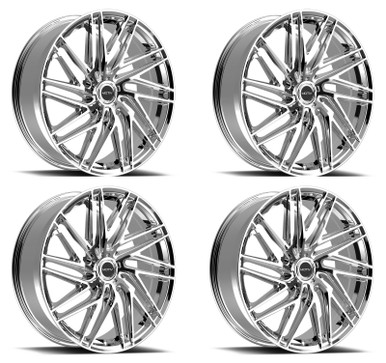 Set 4 22" Motiv 429C Align 22X9 5x4.5/120 Chrome Plated Wheels 40mm ...