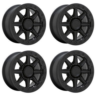 Set 4 Black Rhino Powersports Webb UTV Beadlock 14x7 4x110 Black Wheels ...