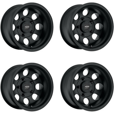 Set 4 Pro Comp PA69 Vintage 16x8 6x5.5 Flat Black Wheels 16" -12mm Rims ...