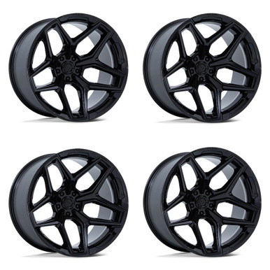 Set 4 Fuel Flux 17x9 6x5.5 Gloss Black Wheels 17" -12mm Rims - A2i ...