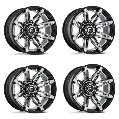 Set 4 Fuel FC401 Brawl 24x12 6x5.5 Chrome Gloss Black Lip Wheels 24 ...