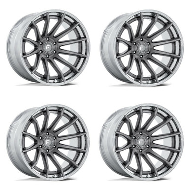 Set 4 Fuel FC403 Burn 22x10 6x5.5 Platinum Chrome Lip 22" -18mm Lifted ...