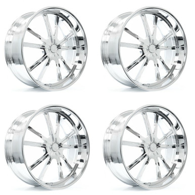 Set 4 24" Axe Wheels Sembrado Fully Polished 24x9 Wheels 5x5.5 25mm ...