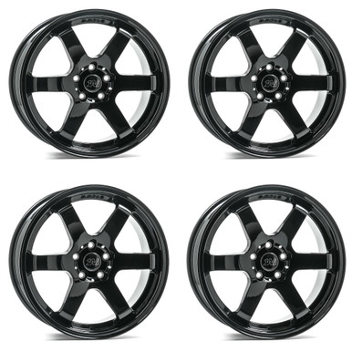 Set 4 18" Axe Wheels ZX6 Gloss Black 18x8.5 Wheels 5x112 40mm Rims ...