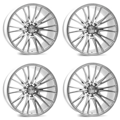 Set 4 22" Axe Wheels CF2 Silver 22x9 Wheels 5x4.5 35mm Truck Suv Rims - A2i Wheel and Tire