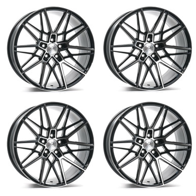 Set 4 20" Axe Wheels CF1 Black & Polished Face 20x9 Wheels 5x108 38mm ...