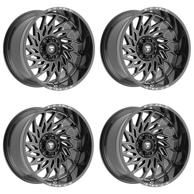 Set 4 22" Fittipaldi Wheels FA20BM 22x12 Gloss Black Milled 8x180 -44mm ...