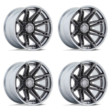 20" Fuel 1PC Fc401 Brawl Platinum W/ Chrome Lip 20x10 Wheels | Free S
