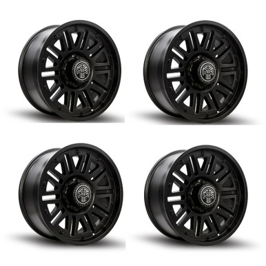 Set 4 17" Thret Offroad Storm 701 Satin Black 17x9 Wheels 5x5 -12mm ...
