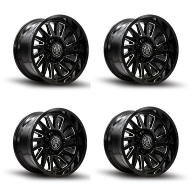 Set 4 20" Thret Offroad Omega 902 Gloss Black Milled 20x10 Wheels 8x180 ...