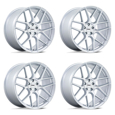 Set 4 22" TSW TW002 Lasarthe Gloss Silver Machined Rims 22x9 5x112 27mm ...