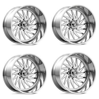 Set 4 22" Fuel Forged FF110 Shank Polished 22x12 Wheels 8x6.5 -40mm ...