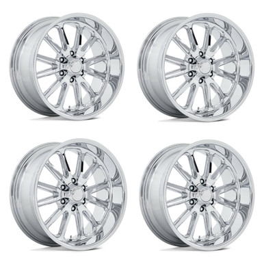 Set 4 20" US Mag 1PC UC145 Rambler 6 Chrome Plated 20x8 Wheels 6x5.5 ...