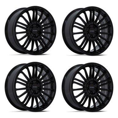 Set 4 17" Petrol PE001 P1D Gloss Black 17x8 Wheels 5x120 35mm Rims ...