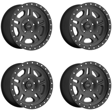Set 4 16" Pro Comp PA29 La Paz Satin Black 16x8 Wheels 6x5.5 0mm Truck ...