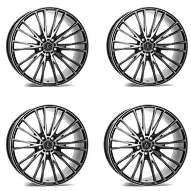 Set 4 20" Axe Wheels CF2 Black Polished Face 20x8.5 Wheels 5x115 40mm ...