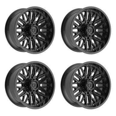 Set 4 22" Gear Off Road 775B Surge 22x12 8x170 -44mm Gloss Black Truck ...