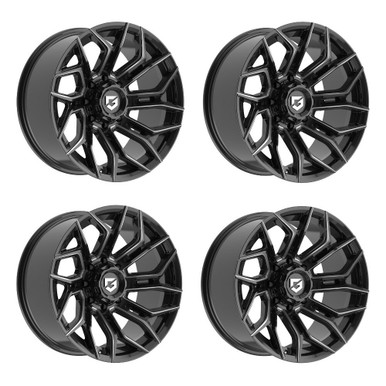 Set 4 20" Gear Off Road 776BM Flair Black Milled 20x10 Wheels 8x180 ...