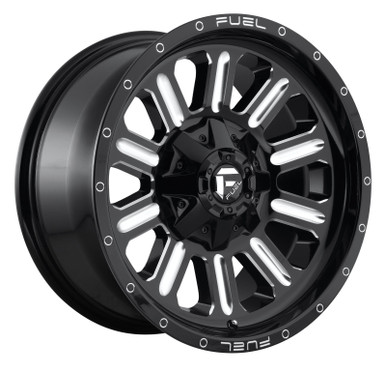 17" Fuel D620 Hardline 17x9 8x170 1mm Gloss Black Milled Wheel For Ford ...