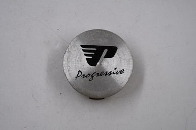 Progressive Wheels Brushed Aluminum w/Black Logo Wheel Center Cap Hub ...