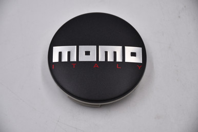 Momo Matte Black w/Chrome Logo Wheel Center Cap Hub Cap MK016 2.25 ...