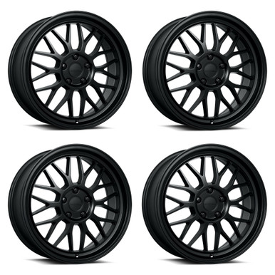 Set 4 18" Katana Wheels KR06 18x8 5x4.5 40mm Matte Black Racing Rims ...