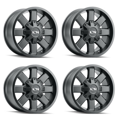 Set 4 20" Ion 141 Satin Black 20x9 Wheels 8x170 For Ford F250 F350 Rims ...