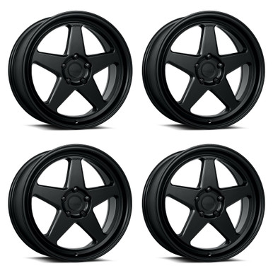 Set 4 20" Katana Wheels KR03 20x8.5 5x4.5 40mm Matte Black Racing Rims ...