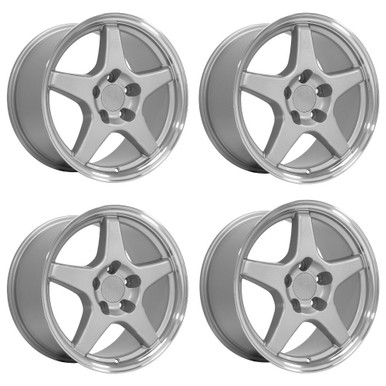 Set 4 17" OE Wheels CV01 Silver Machined Lip 17x9.5 5x4.75 56mm Replica ...