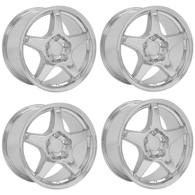 Set 4 17" OE Wheels CV01 Chrome 17x11 5x4.75 50mm Replica For Corvette ...
