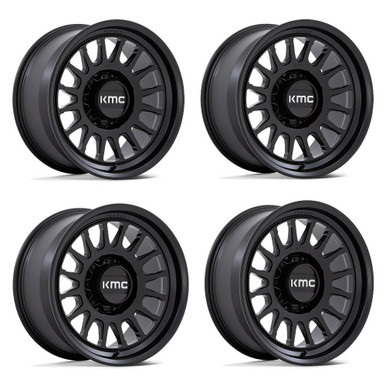 Set 4 18" KMC KM452 Impact Forged Monoblock Satin Black 18x9 8x170 ...
