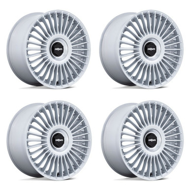Set 4 20" Rotiform RC202 GRZ Gloss Silver 20x10 Wheels 5x112 5x120 50mm ...