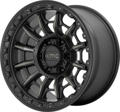 KMC KM547 Carnage 17x9 5x150 Satin Black Gray Tint 17" 0mm For Toyota ...