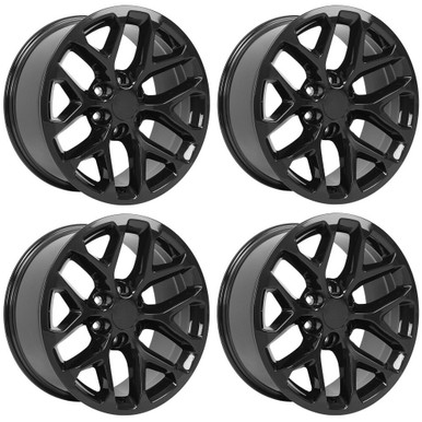 Set 4 24" OE Wheels CV98B Gloss Black 24x10 Wheels 6x5.5 Rims 24mm For ...