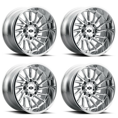 Set 4 20" Vision Rapier 306 Chrome 20x12 Wheels 8x6.5 -51mm Lifted ...