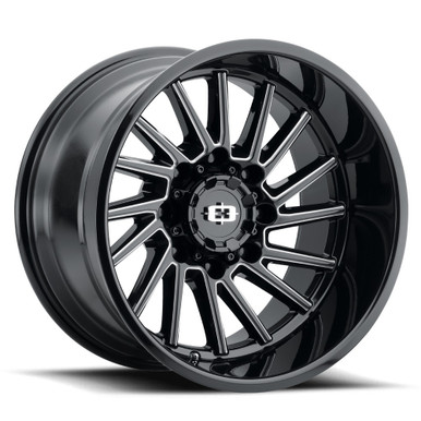 20" Vision 306 Rapier Gloss Black Milled Spoke 20x9 Wheel 8x6.5 -12mm ...