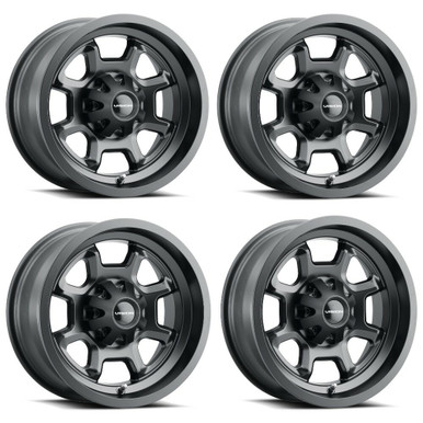 Set 4 12" Vision ATV 415 Bomb Matte Black 12x8 Wheels 4x156 -10.2mm ...