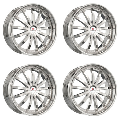 Cavallo CLV-53 Wheels 22 Inch 5x115 5x120 Nano Chrome A2i Wheel and Ti