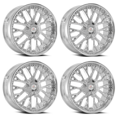 Set 4 22" Cavallo CLV-33 Nano Chrome 22x8.5 Wheels 5x112 5x4.5 38mm ...