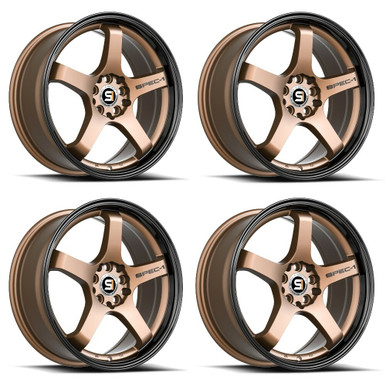 Set 4 18" Spec-1 SPT-31 Matte Bronze & Black Lip 18x8.5 Wheels 4x100 ...