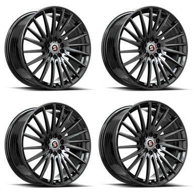 Set 4 18" Spec-1 SP-68 Gloss Black 18x8 Wheels 4x100 4x4.5 38mm Rims ...