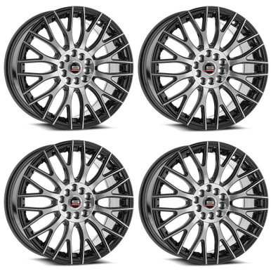 Set 4 18" Spec-1 SP-55 Gloss Black & Machined 18x8 Wheels 4x100 4x4.5 ...