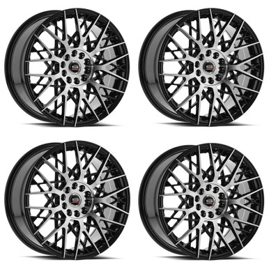 Set 4 18" Spec-1 SP-53 Gloss Black & Machined 18x8 Wheels 4x100 4x4.5 ...