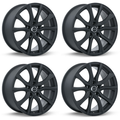 Set 4 16" RTX Contour Matte Black Wheels 16x7 5x108 40mm Rims - A2i ...