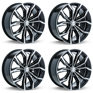 Set 4 17" RTX Black Widow Black Machined Wheels 17x7.5 5x100 40mm Rims ...