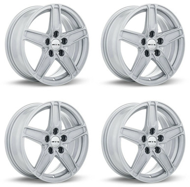 Set 4 17" RTX Frost Silver Wheels 17x7 5x4.5 38mm Rims - A2i Wheel and Tire