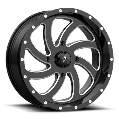20x7.0 Gloss Black Milled MSA Offroad Wheels Wheel M36-020756M | A2i ...