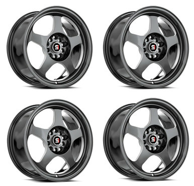 Set 4 16" Spec-1 SPT-36 Gloss Black & Milled 16x7 Wheels 4x100 4x4.5 ...