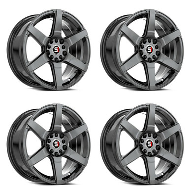 Set 4 16" Spec-1 SPT-34 Gloss Black 16x7 Wheels 5x100 5x4.5 30mm Rims ...